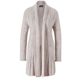 GOLDNER Damen Strickjacke "Kurzgr&ouml;&szlig;e Supersofte ausgestellte Strickjacke", beige, Gr. 23, Obermaterial: 80% Polyacryl PAN. 10% Wolle WO. 5% Alpaka