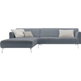 Ecksofa, B:317cm H:82cm T:179cm, blau, CREATION BY ROLF BENZ, Chenille COCO (72% Polyester, 15% Baumwolle, 13% Polyacryl), Wohnzimmer, Sofas, "CR.446