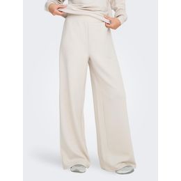 Only Play Damen Jogginghose "ONPLOUNGE LIFE HW WIDE SWT PNT NOOS", grau, Gr. M, unifarben, Jersey, Obermaterial: 80% Polyester, 15% Viskose, 5%
