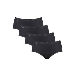 Sloggi Damen Slip "Slip Basic+ Midi 4P 4er Pack", Gr. 46, schwarz, Obermaterial: 95% Baumwolle CO. 5% Elasthan EL., Unterhosen