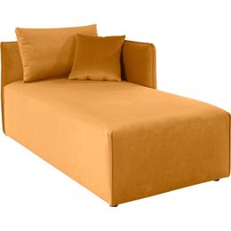Ottomane OTTO HOME, B:90cm H:74cm T:172cm, gold, Samtoptik (100% Polyester);Struktur (100% Polypropylen);Webstoff (100% Polyester);Struktur fein