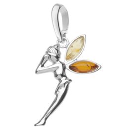 OSTSEE-SCHMUCK Damen Kettenanh&auml;nger "OSTSEE-SCHMUCK Anh&auml;nger Elfe Anh&auml;nger Elfe", 34 x 16mm, Silber 925 (Sterlingsilber), 2,7 g, wei&szlig;, Silber 925