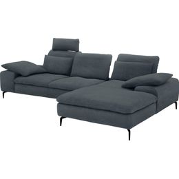 Ecksofa W.Schillig, B:299cm H:83cm T:178cm, blau, Chenille-Flachgewebe R66 (85% Polyester, 15% Nylon), Wohnzimmer, Sofas, "valentinoo, Designsofa,
