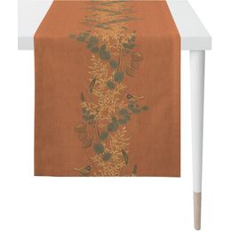 Tischläufer Apelt, B:46cm L:140cm, orange, Polyester, Viskose, Tischdecken, "5250 HERBSTZEIT, Jacquard, Herbstdeko, Herbst"