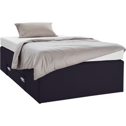Boxspringbett, B:120cm L:200cm, schwarz, Westfalia Schlafkomfort, Bezug Bett: Feinstrukturstoff (77% Polyester, 23%Viskose) oder Microfaser (100%