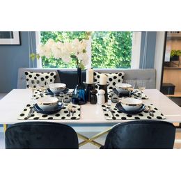 Platzset Adam, B:40cm L:50cm, beige, Obermaterial: 73% Leinen, 27% Baumwolle, Platzsets, "Dots", GOTS organic,zertifiziert durch CERES 0242,Made in