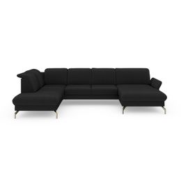 Sit & More Wohnlandschaft SIT & MORE, B:338cm H:84cm T:207cm, schwarz, Sofas, "Fashion U-Form", wahlweise mit Kopfteilverstellung, Vorziehsitz, motorisch,