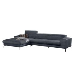 Ecksofa W.Schillig, B:343cm H:70cm T:193cm, blau, Chenille-Flachgewebe R66 (85% Polyester, 15% Nylon), Wohnzimmer, Sofas, "piedroo, Designsofa mit