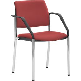 mayer Sitzmöbel Besucherstuhl MAYER SITZMÖBEL, B:59cm H:83cm T:56cm, rot, Polyester, Büro, Stühle, "2518", stapelbar bis 6 Stück