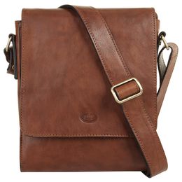 Pike PIKÉ Damen Umhängetasche, braun, Leder, beschichtet, glänzend, Taschen, echt Leder, Made in Italy
