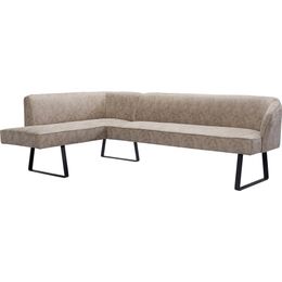 Eckbank, B:249cm H:83cm T:157cm, braun, exxpo - SOFA FASHION, Esszimmer, Sitzb&auml;nke, "Americano", mit Keder und Metallf&uuml;&szlig;en, Bezug in verschiedenen