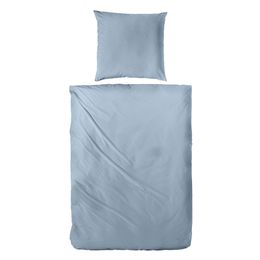Bettwäsche Primera, blau, Satin, Obermaterial: 100% Baumwolle, Jugendzimmer, Bettwäsche, "Satin-Bettwäsche Falsches Uni", mit dezenten Tönen