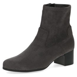Caprice Damen Stiefelette, Gr. 37, grau, Textil, Schuhe, Blockabsatz, Businessschuh mit praktischem Innenreißverschluss