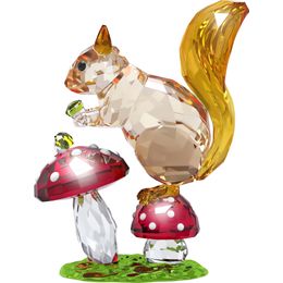 Swarovski Tierfigur "Deko Kristallfigur Sammelfigur Idyllia Eichh&ouml;rnchen und Pilze", B/H/T: 3,31cm x 7,67cm x 6,06cm, bunt, Metall, Swarovski