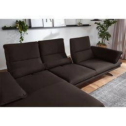 Ecksofa W.Schillig, B:291cm H:94cm T:164cm, braun, Longlife Xtra-Leder Z59: Glattleder mit modischer Pr&auml;gung. Hautst&auml;rke 0, 9 - 1, 1 mm, Wohnzimmer,