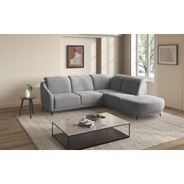 Sit & More Ecksofa SIT & MORE, B:258cm H:93cm T:249cm, grau, 95% Polyester 5% Polyamid, Wohnzimmer, Sofas, "Blues L-Form", wahlweise mit Klapptisch und USB