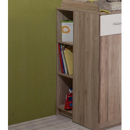 Unterstellregal wimex, B:34cm H:91cm T:38cm, braun, Holzwerkstoff, Regale, "Joker", mit 3 offenen F&auml;chern, f&uuml;r rechte oder linke Seite montierbar