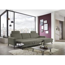Ecksofa DIE PLANBAR, B:302cm H:87cm T:178cm, gr&uuml;n, 100% Polyester, Wohnzimmer, Sofas, "MP-IN20110 L-Form mit Federkern-Polsterung", optional mit
