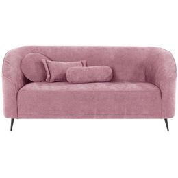 2-Sitzer Home Affaire, B:154cm H:81cm T:80cm, rosa, 100% Polyester, Sofas, "Ashly", in 3 Bezugsvarianten, Bouclé, Samtoptik und Struktur weich.
