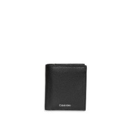 Calvin Klein Herren Geldbörse "FOIL EMBOSS SLIM TRIFOLD w CARD", schwarz, Leder, unifarben, Kleinlederwaren, Geldbeutel, Unisex Portemonnaie mit