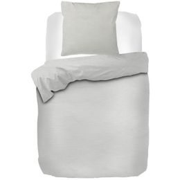 Bettwäsche Kayori, silber, Leinen-Perkal, Obermaterial: 50% Baumwolle, 50% Leinen, Bettwäsche, "Nikko", Hergestellt aus GOTS-zertifizierter