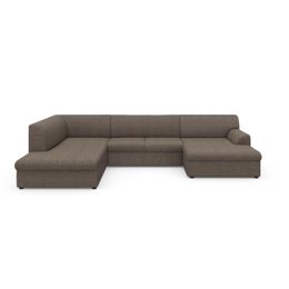 Wohnlandschaft DOMO collection, B:320cm H:78cm T:213cm, braun, Sofas, "Topper, elegant und zeitlos, komfortabel, U-Form", wahlweise mit Bettfunktion