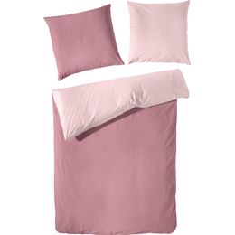 Wendebettw&auml;sche Primera, pink, Flanell, Obermaterial: 100% Baumwolle, Bettw&auml;sche, "Kate", mit Two-Tone-Optik, feines Grafik-Muster, ab Gr&ouml;&szlig;e 135x200