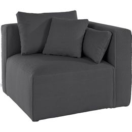 Sofa-Eckelement Home Affaire, B:100cm H:75cm T:100cm, grau, Struktur Hahnentritt (67% Polypropylen 33% Polyester);Fellimitat (100%