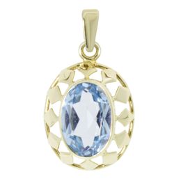 OSTSEE-SCHMUCK Damen Kettenanh&auml;nger "- Mella - Gold 333/000 - sy. Aquamarin", Gelbgold 333, gold, Gelbgold 333, Schmuckanh&auml;nger