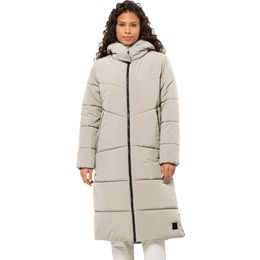 Jack Wolfskin Damen Funktionsmantel "KAROLINGER LONG COAT W", beige, Gr. S, Obermaterial: 100% Polyamid, Mäntel, Wärmend, winddicht, Übergangsjacke