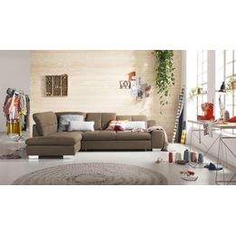 Ecksofa, B:292cm H:89cm T:212cm, braun, SET ONE BY Musterring, 100% Polyester, Wohnzimmer, Sofas, "SO 1200 inkl. Sitztiefen- & R&uuml;ckenverstellung f&uuml;r