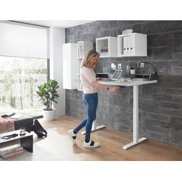 M&auml;usbacher Schreibtisch M&Auml;USBACHER, B:140cm, wei&szlig;, B&uuml;ro, Tische, "Big System Office", Breite 140 cm, elektrisch h&ouml;henverstellbar