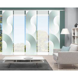 Schiebegardine Vision, B:60cm H:260cm, blau, Polyester, Wohnzimmer, Gardinen, "BEXON", SET,SCHIEBEVORHANG,BAMBUS,DIGITALDRUCK
