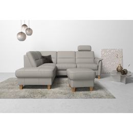 Ecksofa Home Affaire, B:236cm H:89cm T:212cm, grau, Luxus-Microfaser (100% Polyester);Struktur (100% Polyester);Luxus-Microfaser in Lederoptik (100%