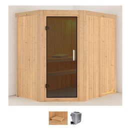 Karibu Sauna "Clara", ohne Ofen, (ohne Ofen), beige, Saunen, ohne Ofen