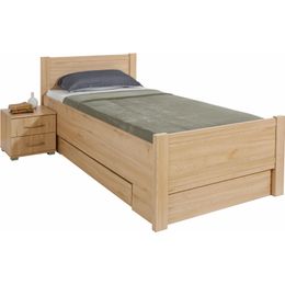 Bett Priess, B:110cm H:85cm L:208cm, braun, Jugendzimmer, Betten, "Husum Schlafzimmer Jugendzimmer Rahmenbett", mit Komforth&ouml;he verschiedene