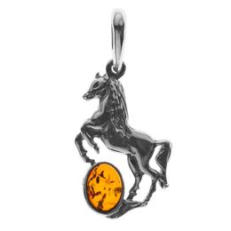 OSTSEE-SCHMUCK Damen Kettenanh&auml;nger "OSTSEE-SCHMUCK Anh&auml;nger Pferd Anh&auml;nger Pferd", 34 x 17mm, Silber 925 (Sterlingsilber), 3 g, wei&szlig;, Silber 925