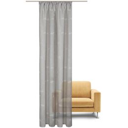 Gardine GERSTER, B:140cm H:245cm, grau, Wirkware, Polyester, Wohnzimmer, Gardinen, "Nelli", Fertigschal - nature line