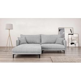 Ecksofa Home Affaire, B:246cm H:86cm T:190cm, grau, 100% Polyester, Wohnzimmer, Sofas, "ALEXANDRIA mit Recamiere rechts oder links bestellbar,