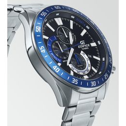 CASIO EDIFICE Damen Chronograph, silber, Armbanduhren, Quarzuhr, Armbanduhr,Herrenuhr, Edelstahlarmband,bis 10bar wasserdicht