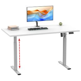 Schreibtisch Vcm, B:140cm H:71cm T:50cm, weiß, Büro, Tische, "Vcm Höhenverstellbarer Schreibtisch stufenlos elektrisch höhenverstellbar Lona 140x50