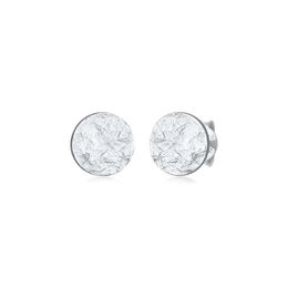 Elli Damen Paar Ohrstecker "Pl&auml;ttchen Rund Struktur Silber 925", onesize, ohne Stein, Silber 925 (Sterlingsilber), silber, Silber 925