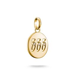 Thomas Sabo Damen Charm-Einhänger "Charm Angel Number 555 vergoldet - Connect", gold, Silber 925 (recycelt), Charms, mit Zirkonia (synth.)