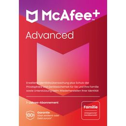 Mcafee Virensoftware "Mcafee+ Advanced - Familie", PC, transparent, Software