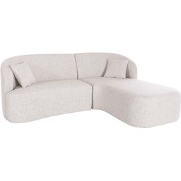Ecksofa, B:200cm H:87cm T:165cm, beige, LeGer Home by Lena Gercke, Struktur fein 100% Polyester);Samtoptik (100% Polyester);Boucl&eacute; (100% Polyester),