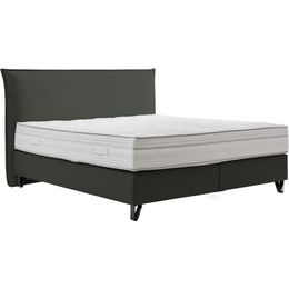 Boxspringbett Alina, B:200cm L:212cm, gr&uuml;n, Lederoptik TTN (84% Polyester, 16% Leder), Jugendzimmer, Komplettbetten, "Manrid in der Breite