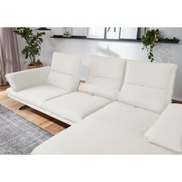 Ecksofa W.Schillig, B:291cm H:94cm T:164cm, wei&szlig;, Longlife Xtra-Leder Z59: Glattleder mit modischer Pr&auml;gung. Hautst&auml;rke 0, 9 - 1, 1 mm, Wohnzimmer,