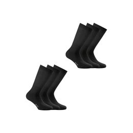 Rohner Socks Herren Kurzsocken "Socken sport 3-er pack 6er Pack", Gr. 47, schwarz, Obermaterial: 75% Baumwolle CO. 23% Polyamid PA. 2% Elasthan EL.,