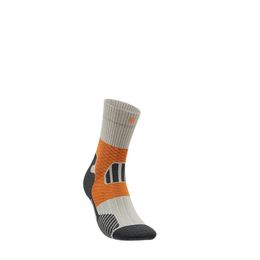 Bauerfeind Damen Kompressionsstr&uuml;mpfe "Trail Run Mid Cut Socks, Women", Gr. 42, grau, Polyamid, unifarben mit Farbeinsatz, Socken
