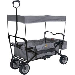 Pinolino Kinder Bollerwagen "Paxi, grau", schwarz, Kunststoff, Metall, Bollerwagen, BxTxH: 124x59x66 cm